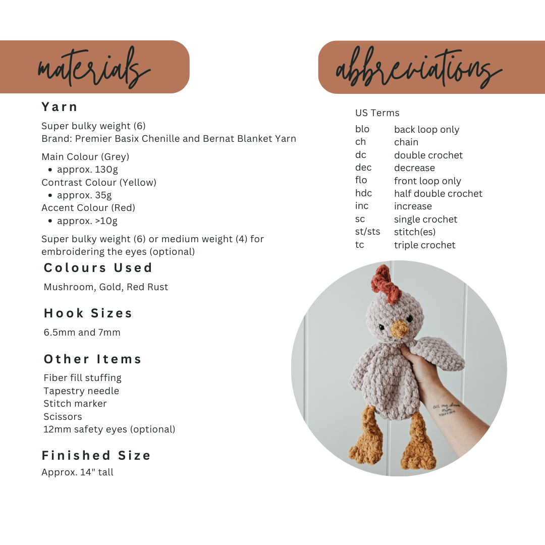 Cooper the Chicken Snuggler (Crochet Pattern) – The Cosy Stitch