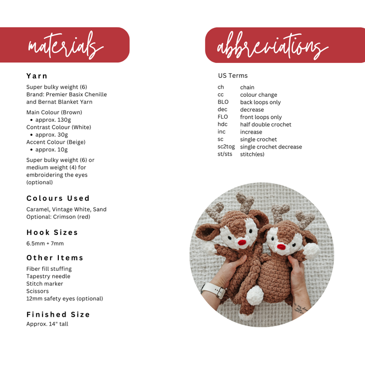 Dixie the Deer Snuggler (Crochet Pattern) – The Cosy Stitch